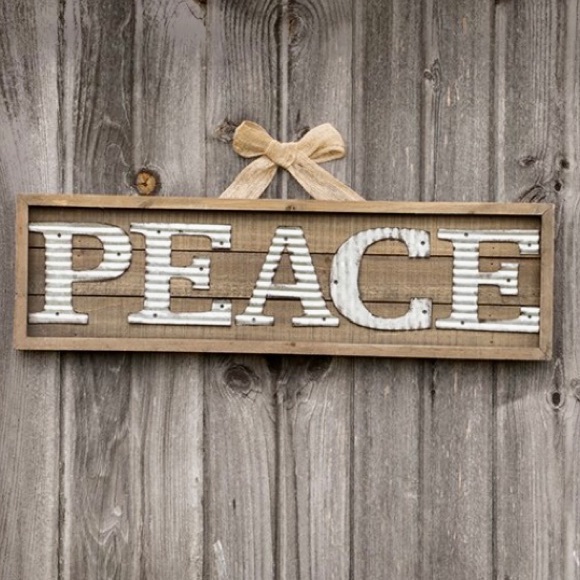 Antique Farmhouse | Wall Decor | Antique Farmhouse Wood Metal Peace ...